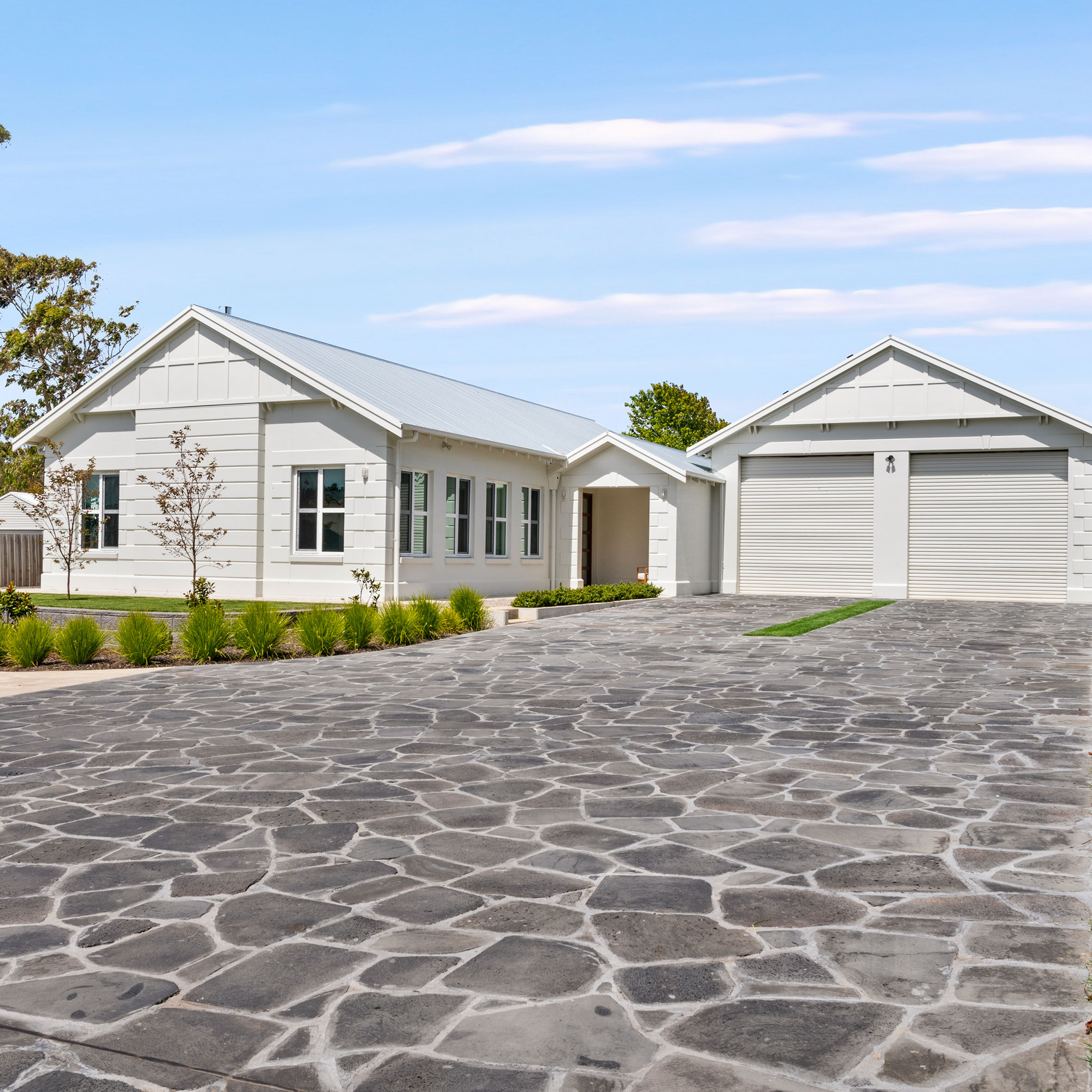Driveway Entrance using Basalt Large Steppers