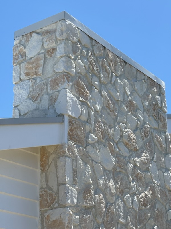 Chimney feature with Coastal Cladding